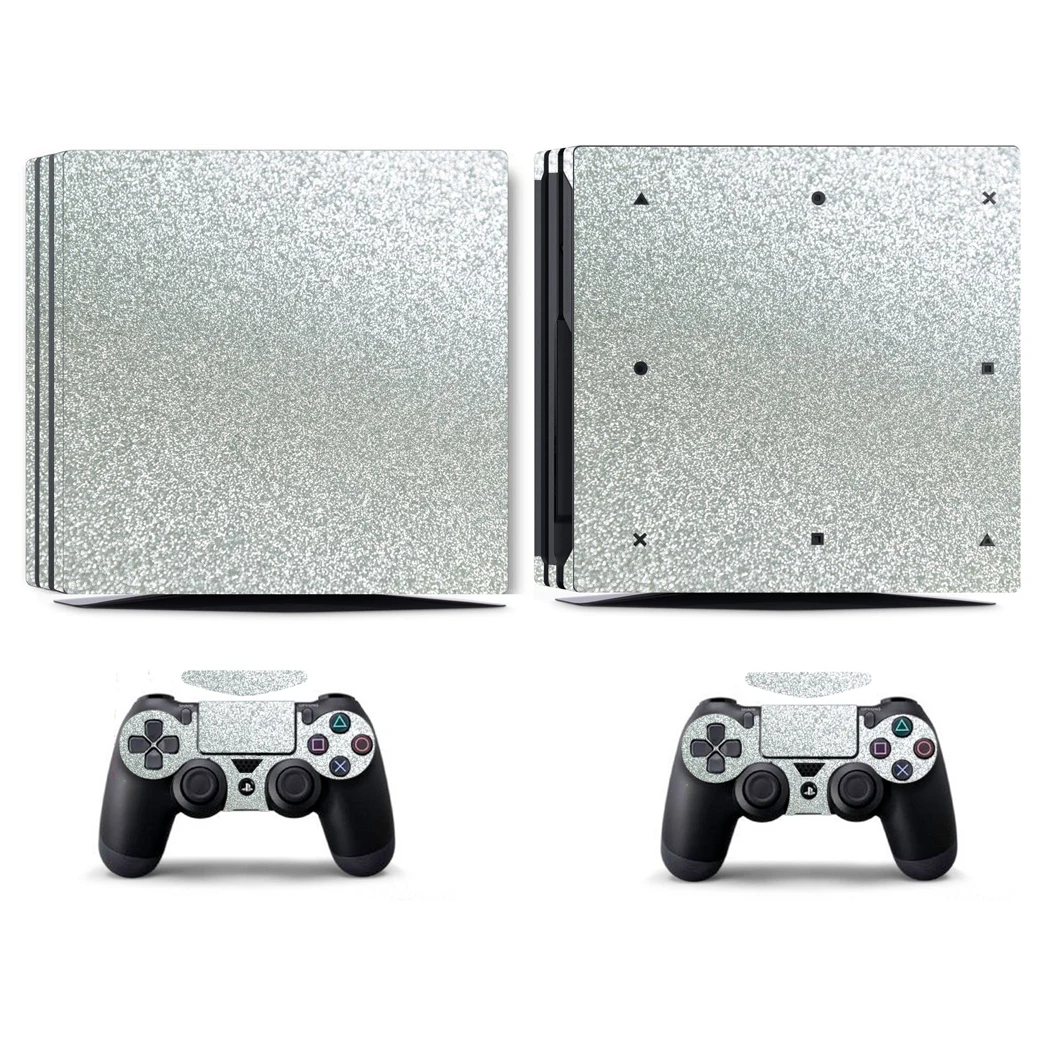 Shining-Silver-Bling-Glitter-Vinyl-Skin-Sticker-for-Sony-PS4-Pro ...