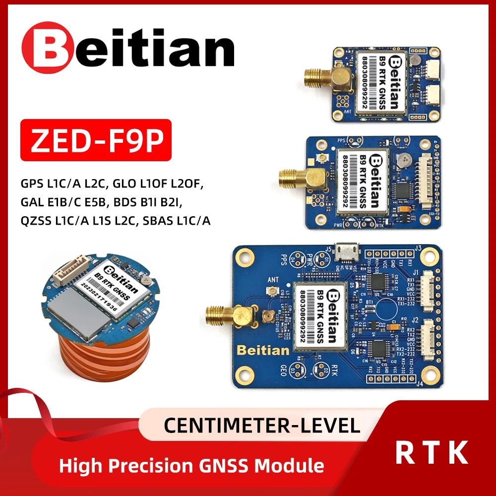 Beitian 내장 ZED F9P 내비게이션 측량 정밀 농업용 RTK GNSS 모듈, BT F9PA BT F9PK2 BT ...