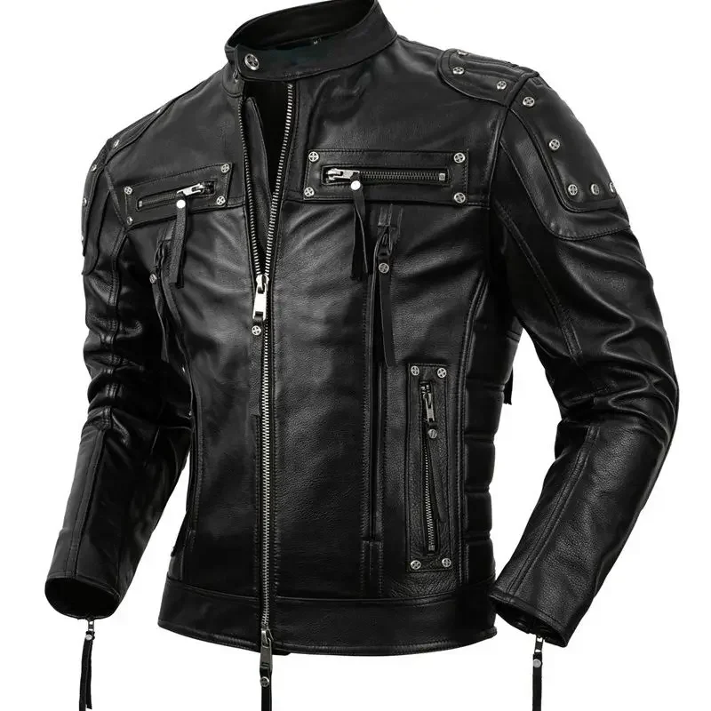 Top-layer-Cowhide-Corium-Leather-Jacket-Men-s-Fashion-Motorcycle ...