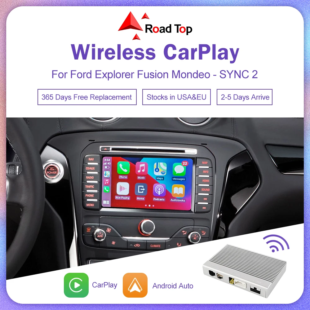 Road Top Video Interface Decoder Box Wireless Apple CarPlay for Ford ...