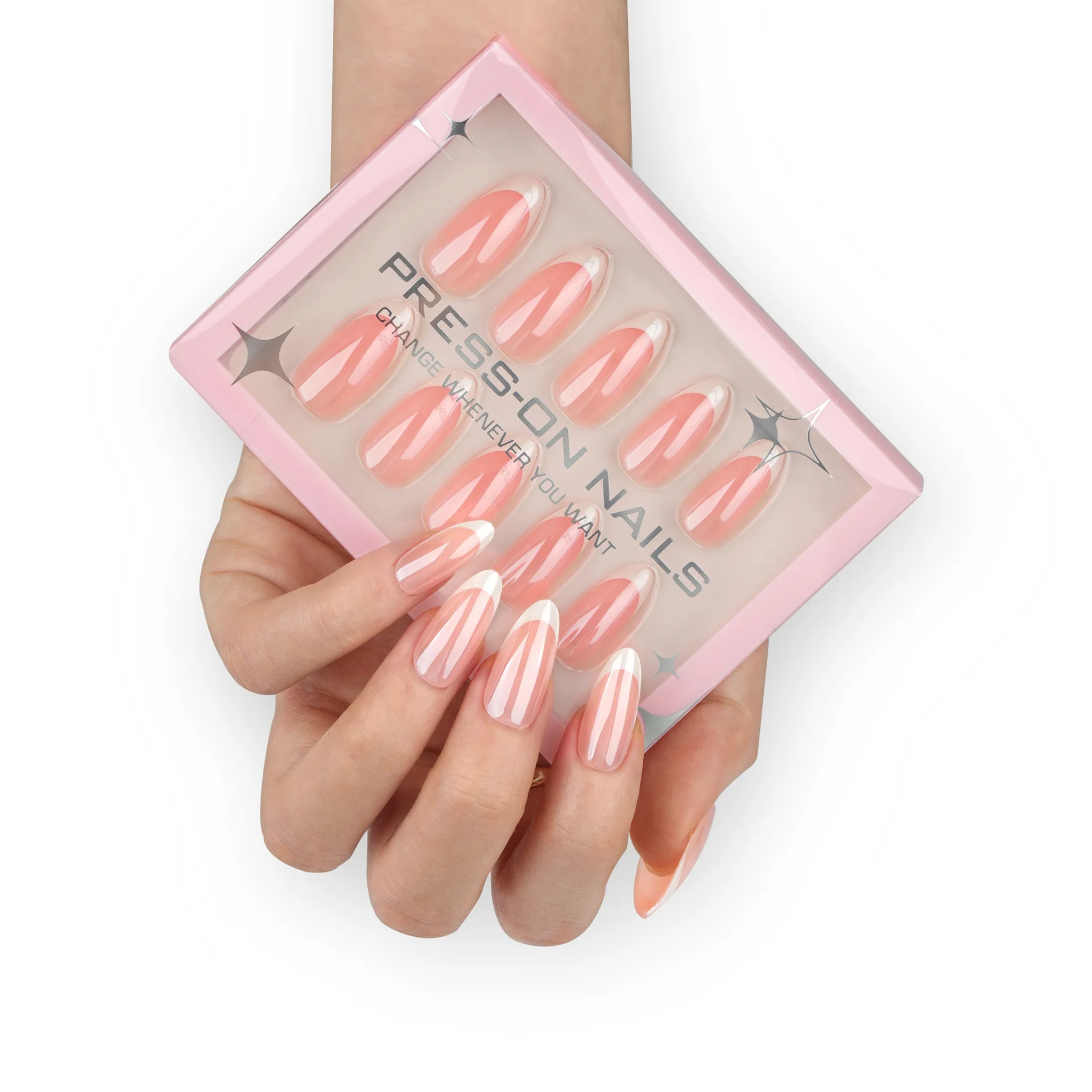 30Pcs Press on Nails Short Almond Fake Nails Solid Color False Nail ...