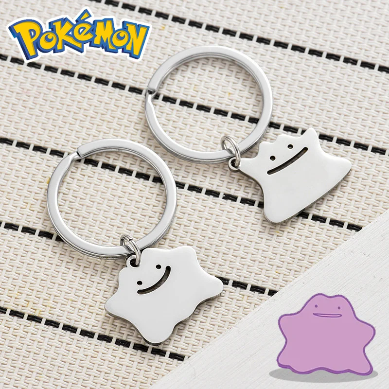 Pokemon Funny Ditto Hollow Keychain Cute Trend Titanium Steel School ...