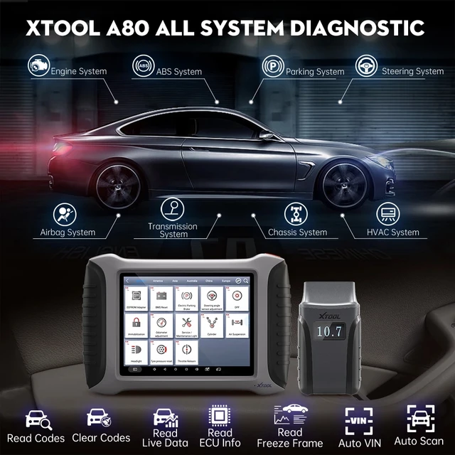 XTOOL A80 OBD2 Diagnostic Tool ECU Coding Bi-Directional Control 35 ...