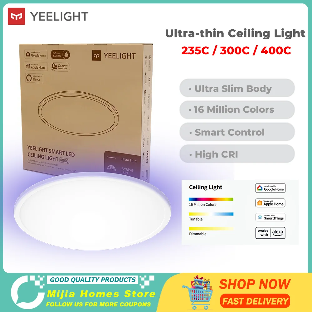 New-Yeelight-Smart-LED-RGB-Ceiling-Light-Ultra-Thin-220V-24W-Dimmable ...