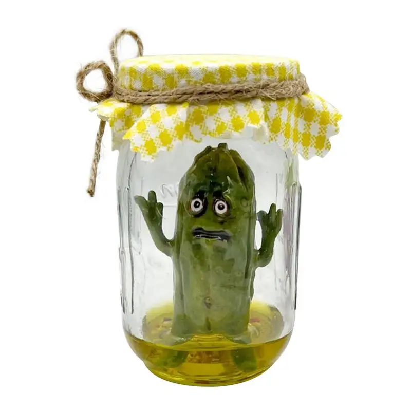Pickle-Jar-Figurine-Miniature-Glass-Screaming-Pickle-Funny-Small-Glass ...