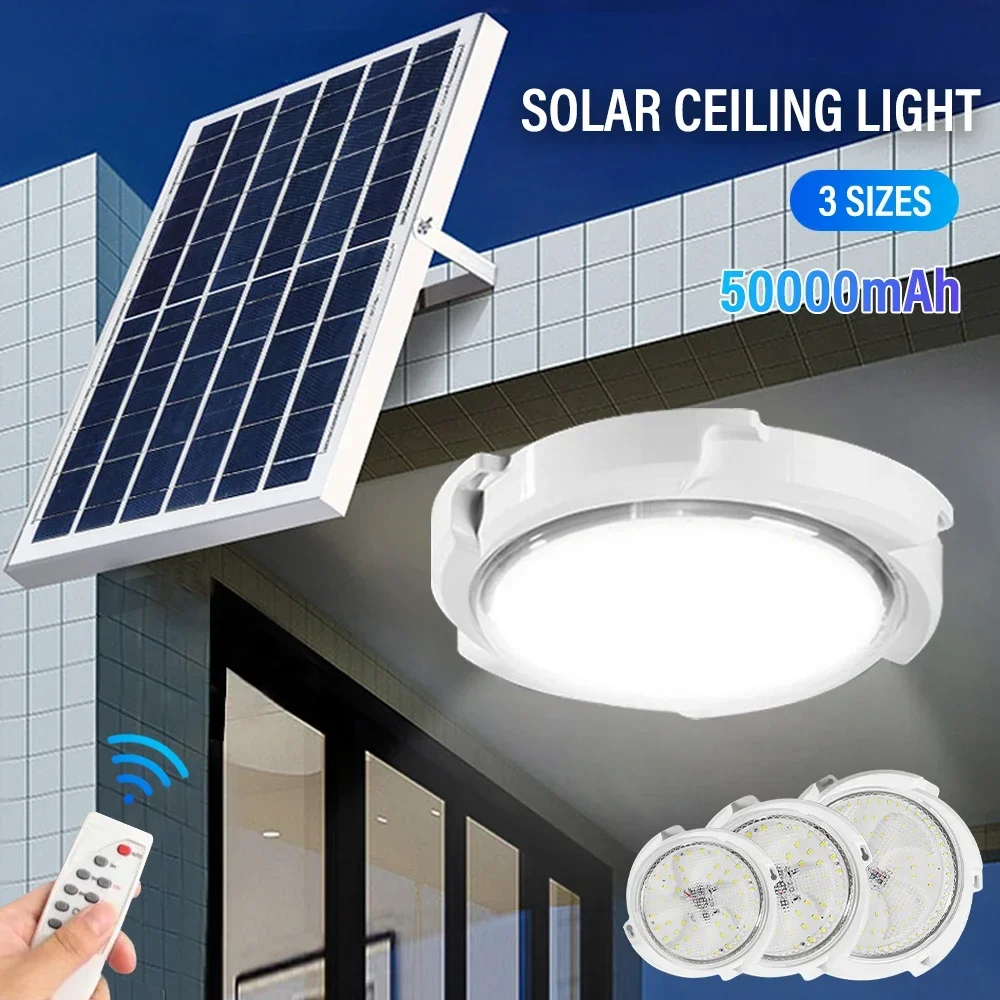 Solar-LED-Ceiling-Light-Waterproof-with-Motion-Sensor-Remote-Dimming ...