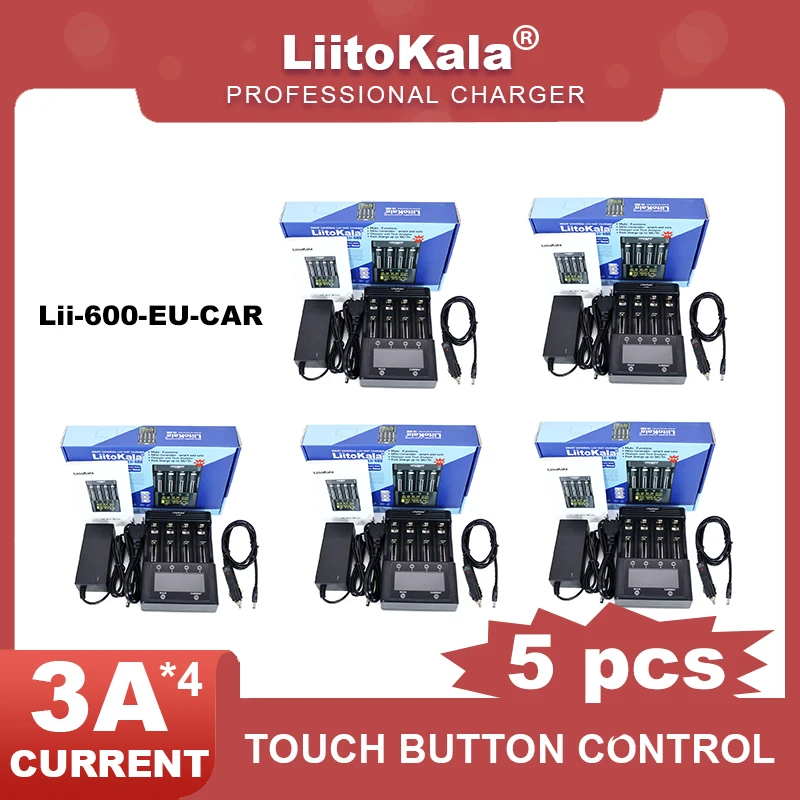 LiitoKala Lii-600 ładowarka do akumulatorów litowo-jonowych 3.7V i NiMH ...