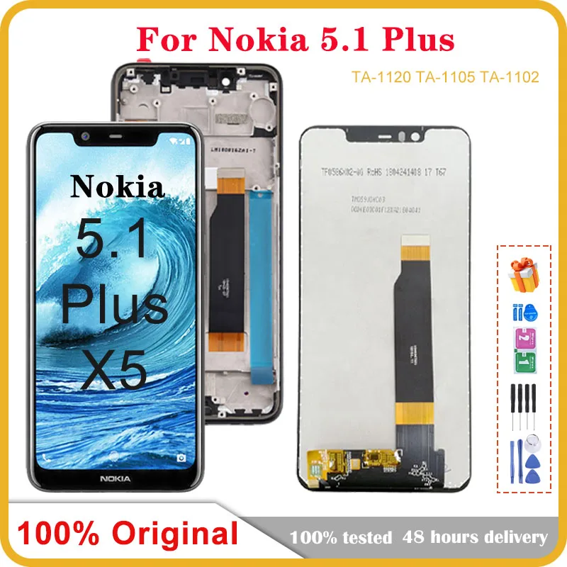 100-Original-For-Nokia-5-1-Plus-LCD-Display-Touch-Screen-Assembly-For ...