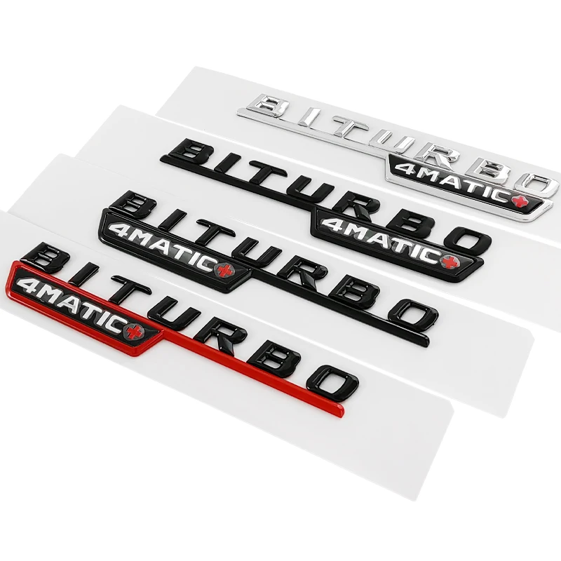 2pcs Biturbo 4matic Logo Letters Car Fender Emblem Badge Sticker For ...