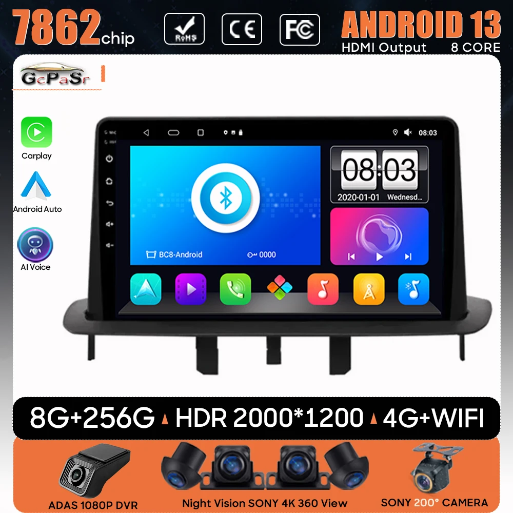 Car-Radio-Android-13-For-Renault-Megane-3-Fluence-Samsung-SM3-2008-2014 ...