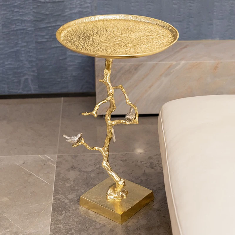 Gold Round Table Stand Tea Tables Luxury Living Room Sofa Table ...