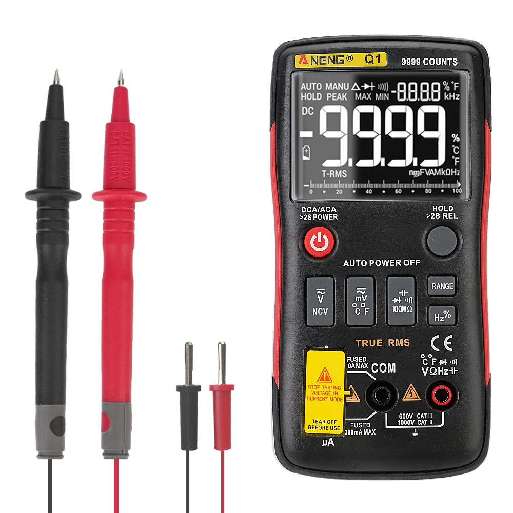 Capacitor Ohm 9999 Analog Tester Auto Wire Test Meter Q1 Digital ...