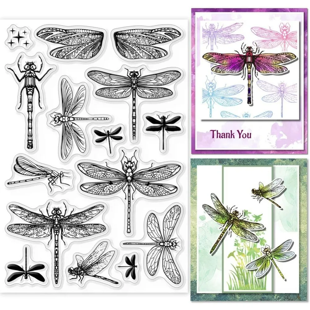 Dragonfly Clear Stamps for DIY Scrapbooking Insect Dragonfly Silicone ...
