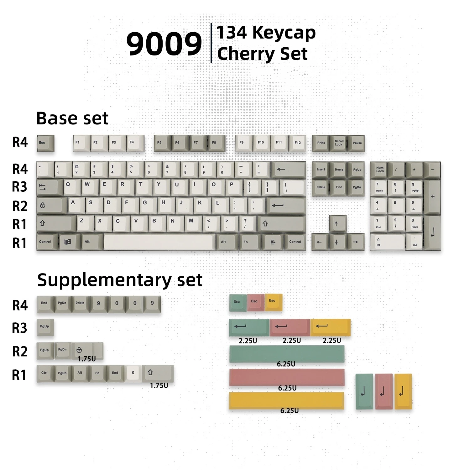 GMK 9009 Retro Keycap Set High Quality PBT Dye-Sublimation Keycaps for ...