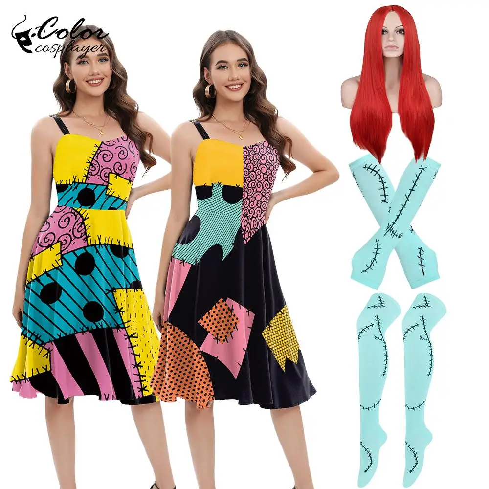 Nuevo vestido de Sally, disfraz de Halloween, vestido elegante, peluca ...