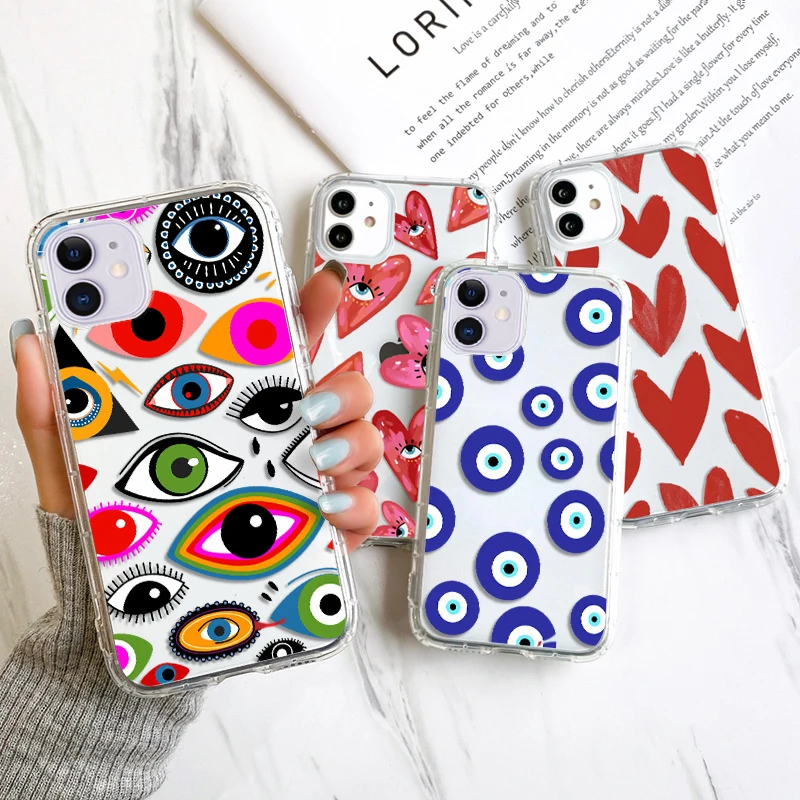 Evil Eye Case For Samsung S22 S23 Ultra Case Heart Funda For Samsung ...