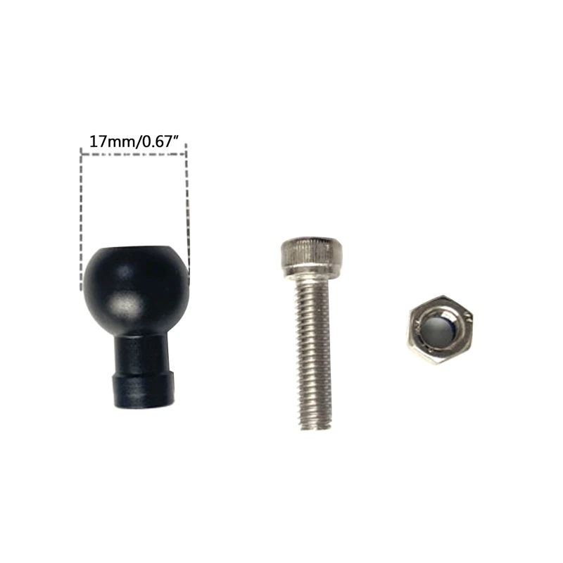 R91A Aluminium Alloy 1/4 Screw 17mm Ball Mount Ball Head Adapter Phone ...