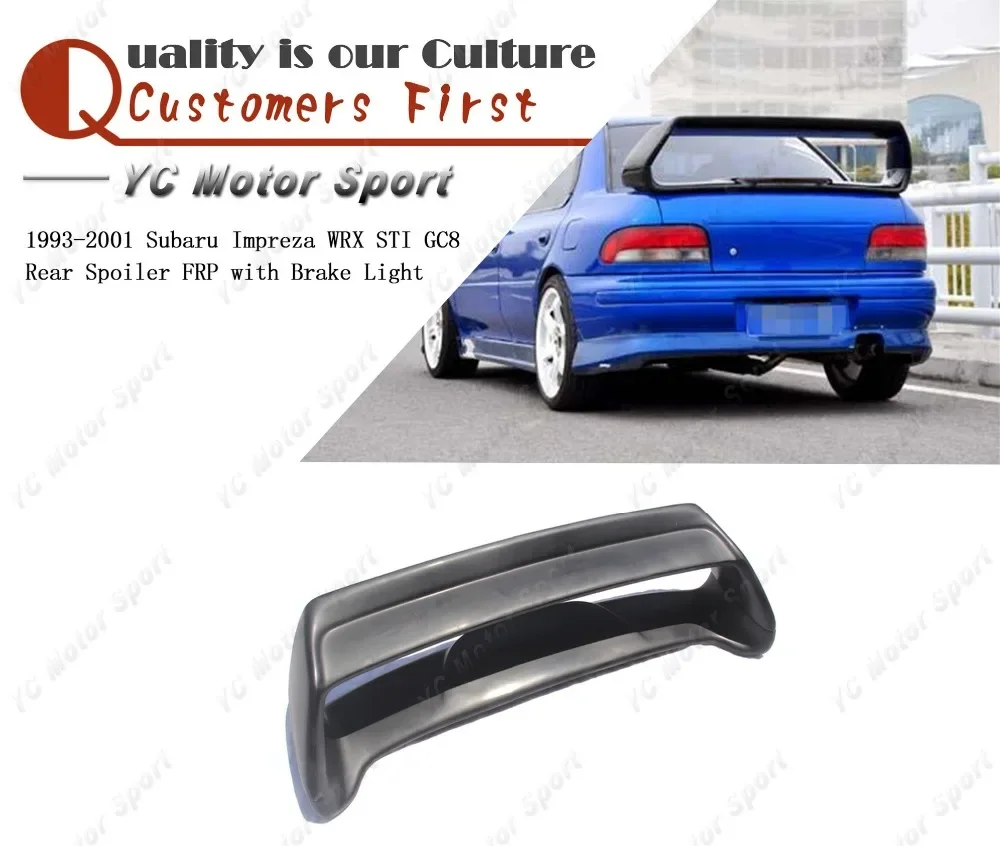 Car Accessories FRP Fiber Glass Rear Spoiler with Brake Light Fit For ...