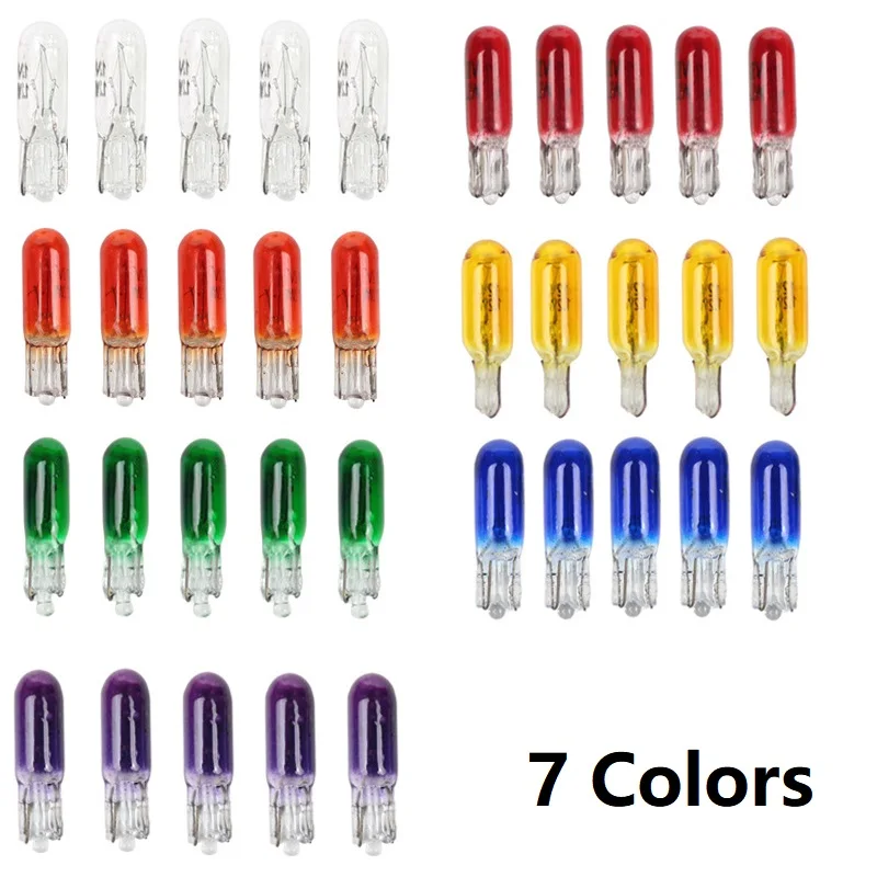 10pcs T5 W2W 12V 1.2W Wedge Interior Car Auto Side Light Interior ...
