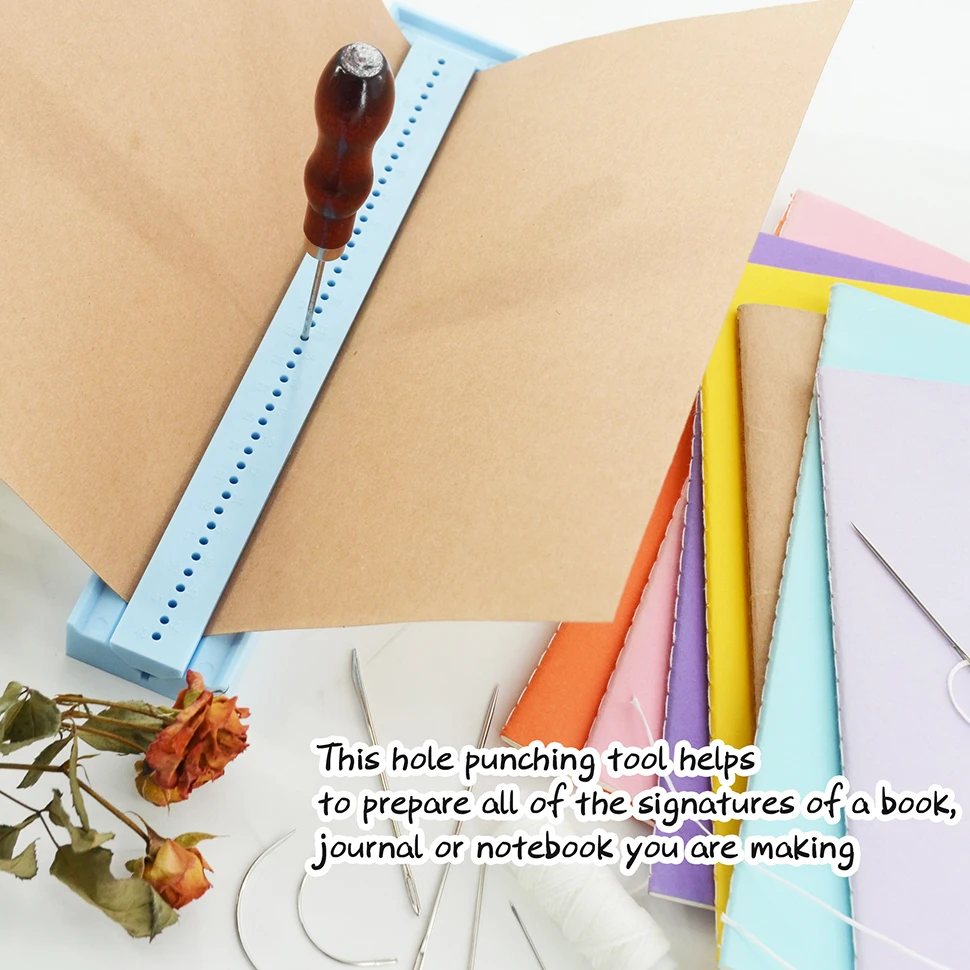 Bookbinding-tools-Journal-Punch-Guide-Set-Awl-Curved-and-Straight ...