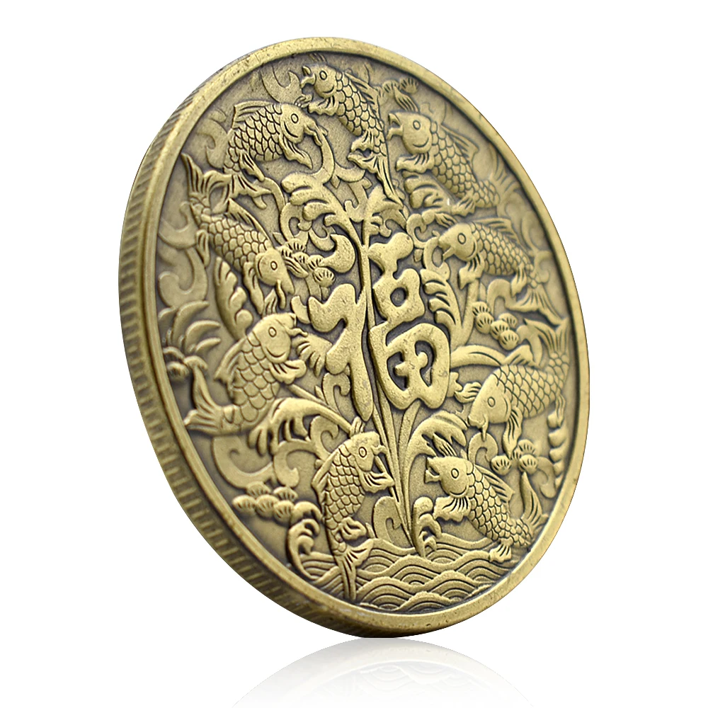 Koi-Carp-Coppery-Coin-Commemorative-Coin-Retro-Medal-Souvenir-Art ...