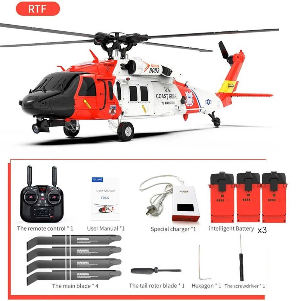 YXZNRC F09-S 2.4G 6CH RC Helicopter 6-Axis Gyro GPS Optical Flow ...