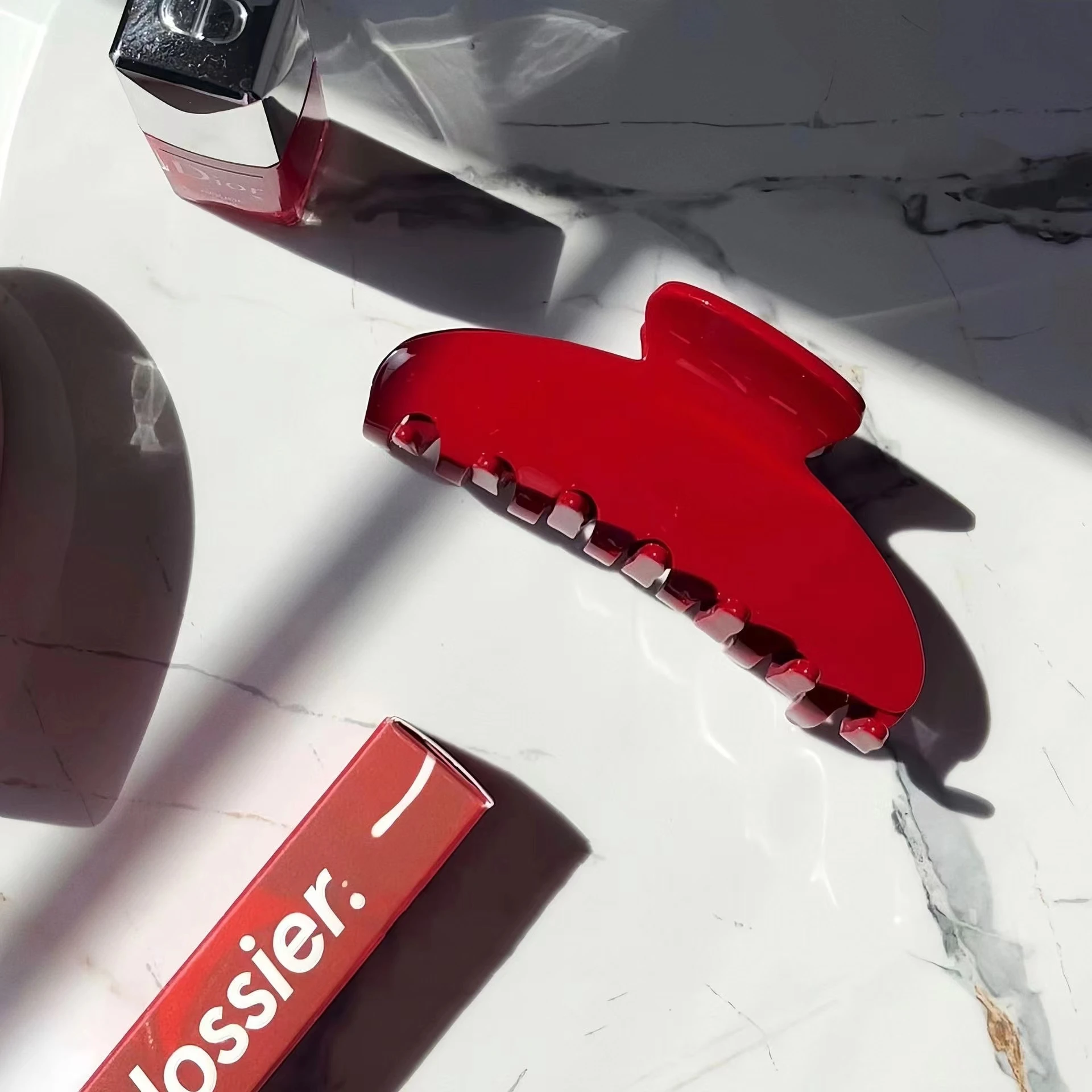 Elegant-Retro-Acetate-Cherry-Red-Color-Hair-Claw-Clips-for-Thick-Hair ...