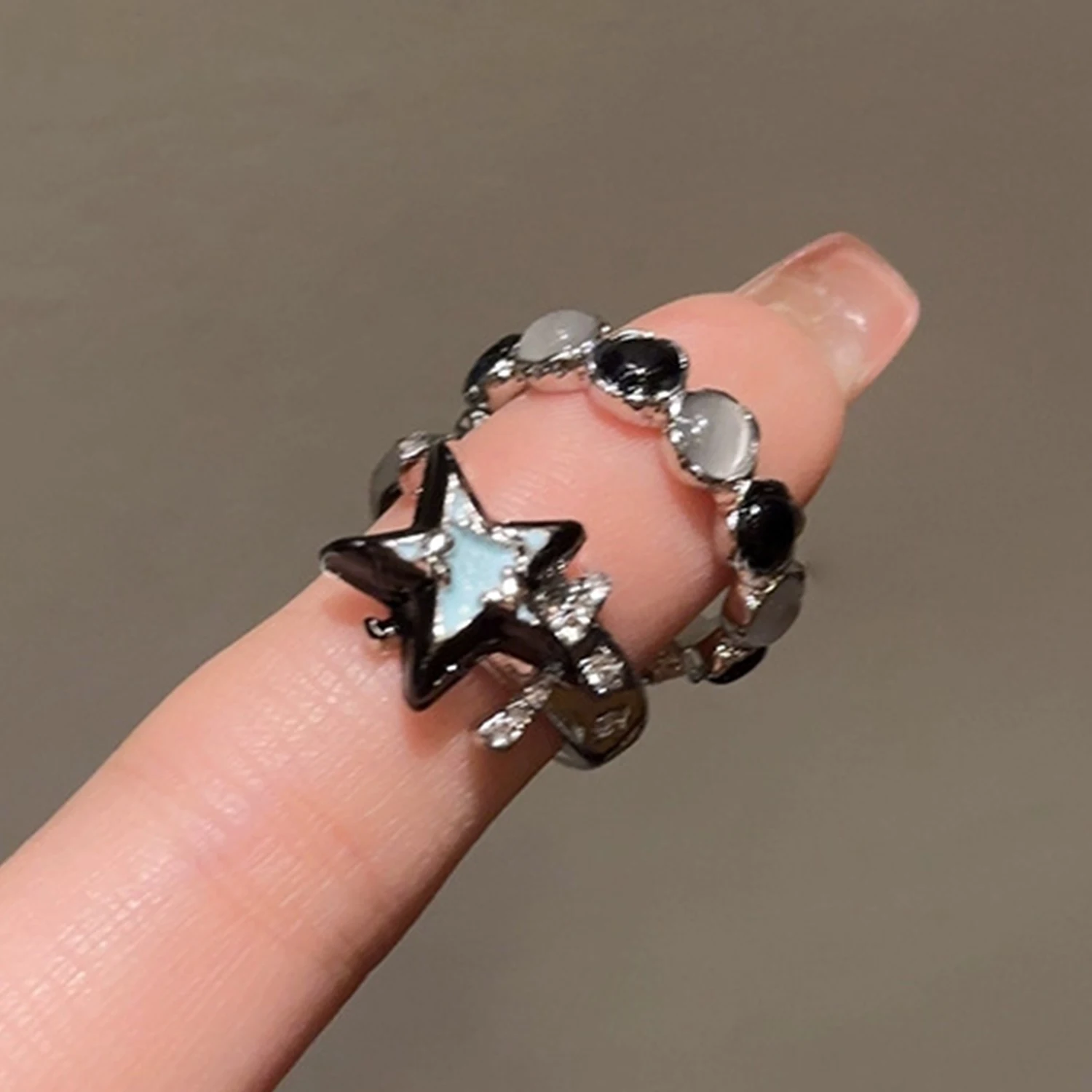 Fashion-Girls-Jewelry-Gift-New-Lucky-Star-Ring-Heart-Shape-Adjustable ...