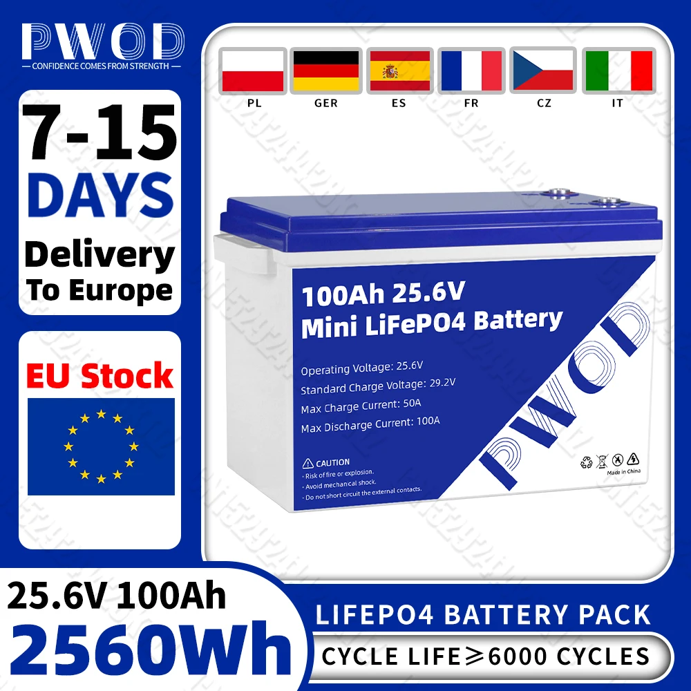 New-24V-100Ah-Lifepo4-battery-Pack-Mini-25-6V-lithium-iron-phosphate ...