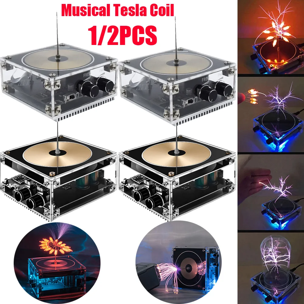 1 2PCS ใหม่เพลง Tesla Coil ลำโพงปาล์ม Bluetooth ใช้งานร่วมกับ AC110 ...