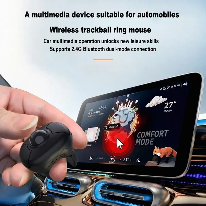 Wireless Trackball Finger Mouse 2.4G Bluetooth Dual Mode With Cursor ...