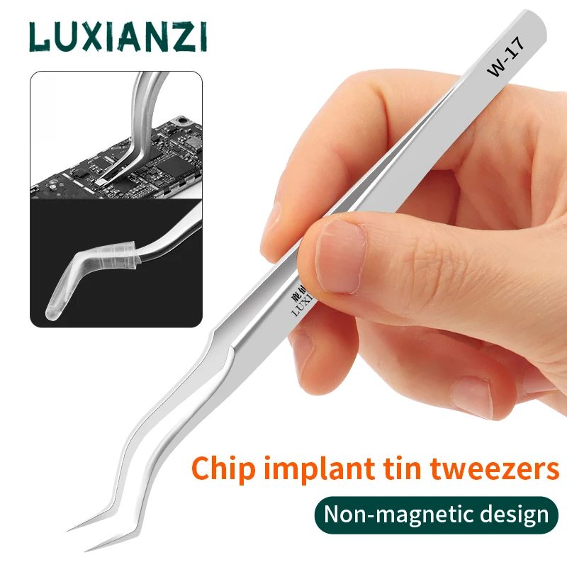 LUXIANZI Chip Tin Placement Tweezers For Phone Circuit Board ...