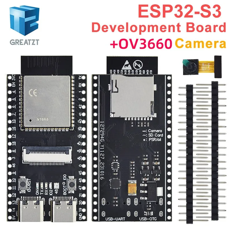 TZT ESP32-S3 N16R8 CAM Development Board WiFi+Bluetooth Module OV3660 ...