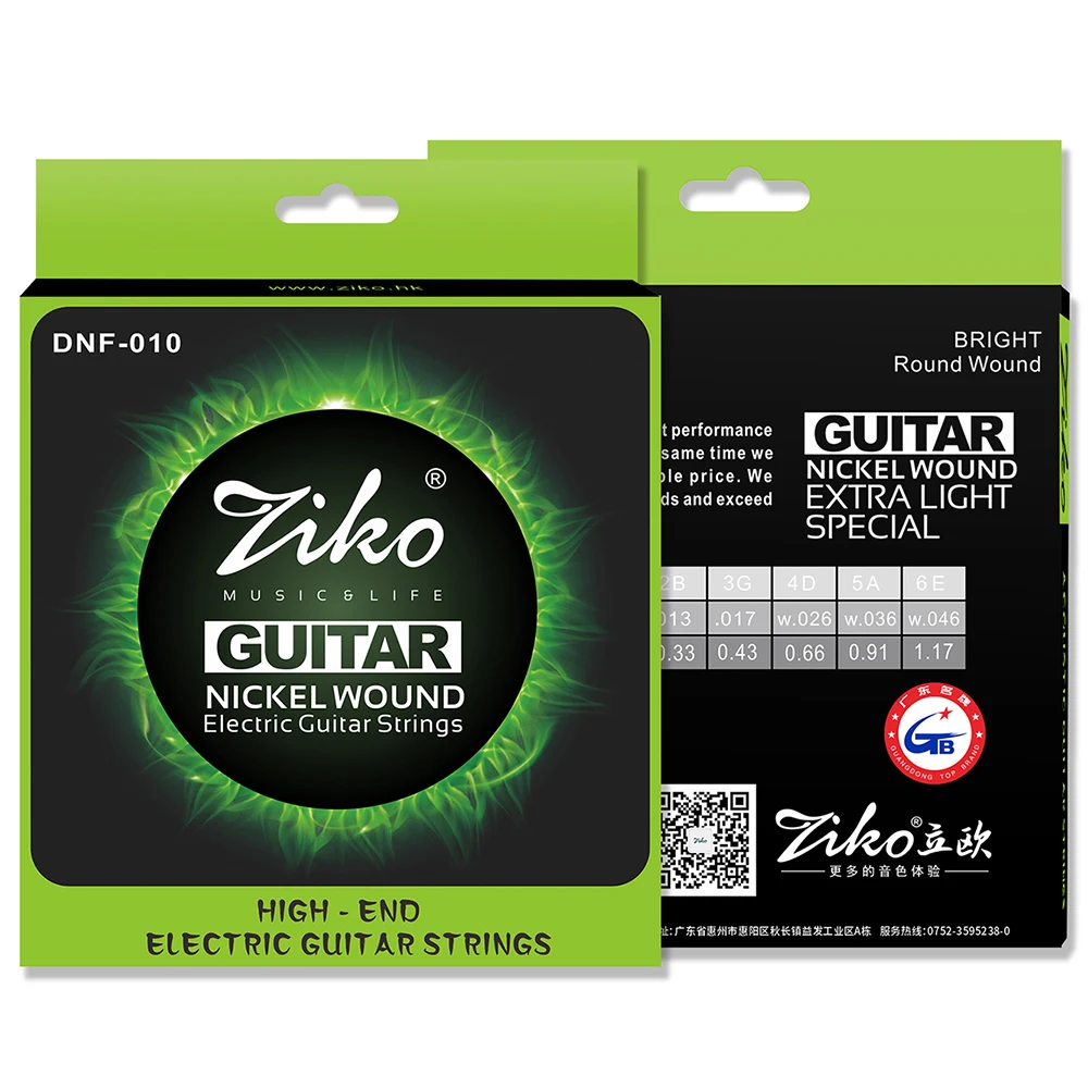 ZIKO-DNF-010-Electric-Guitar-StringsNickel-Wound-Hexangon-Alloy-Core-Guitar-String-Electric ...