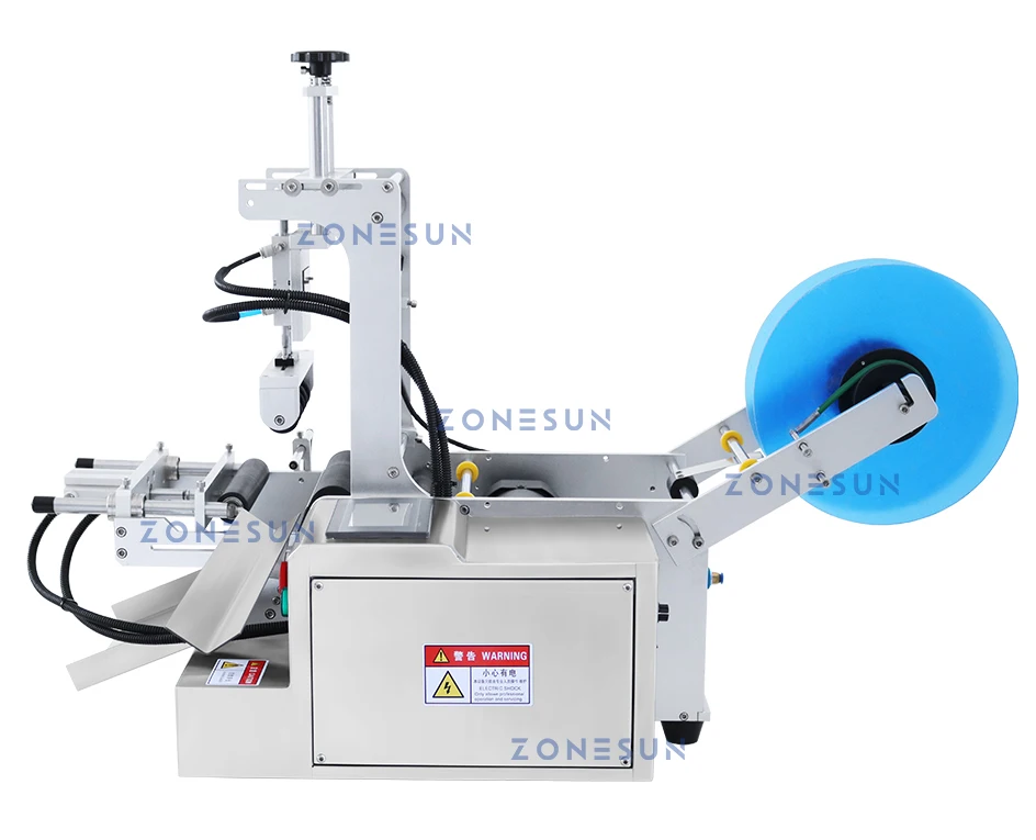 ZS-TB101 Tabletop Round Bottles Labeling Machine with Printer – ZONESUN