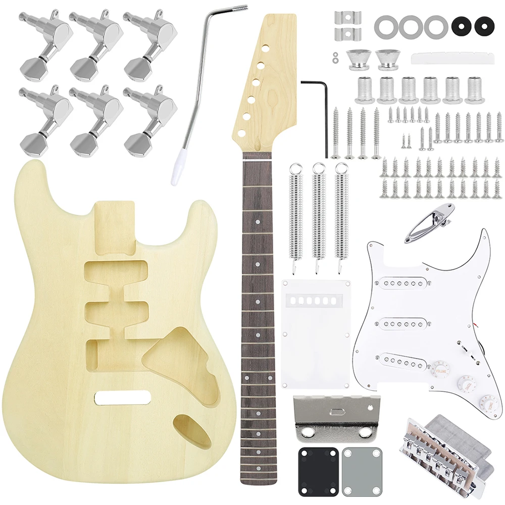 DIY-Electric-Guitar-Kit-Basswood-Material-With-Blank-Body-Can-Painted ...