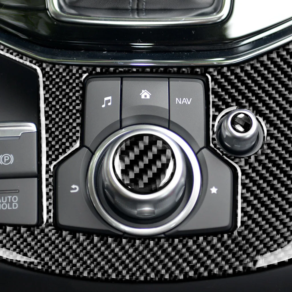 2Pcs Real Carbon Fiber Car Center Console Multimedia Volume Button ...