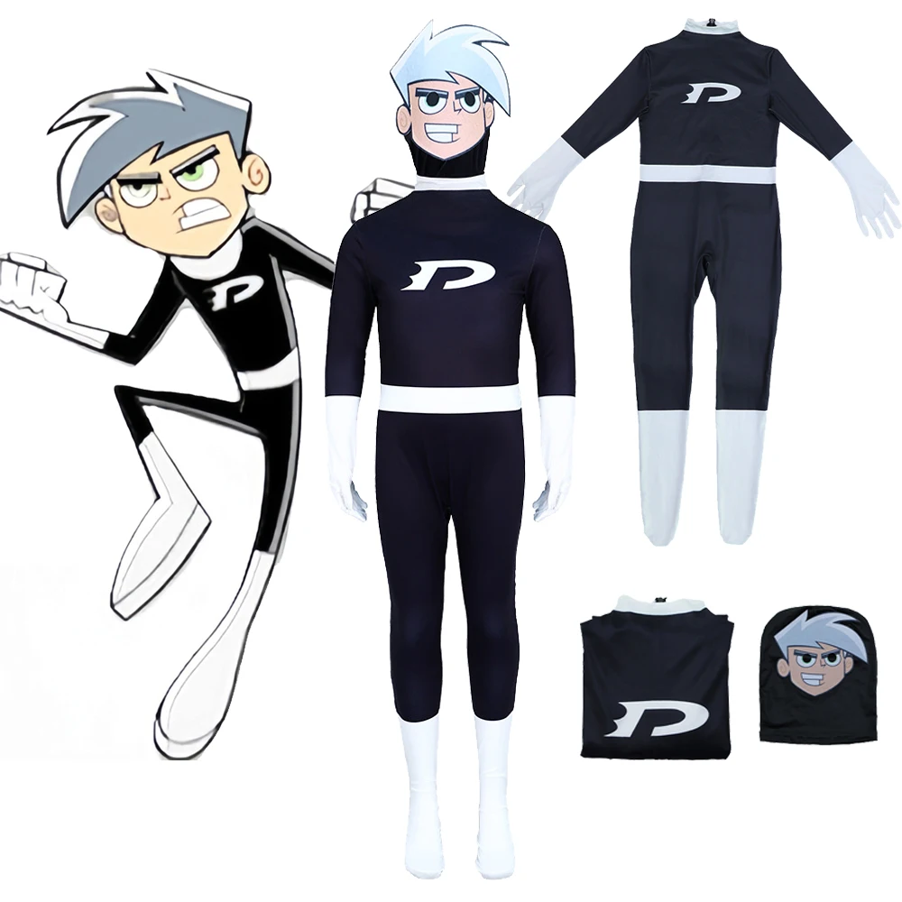 Danny Phantom Cosplay Costume Adult Kids 3D Printed Superhero Halloween ...