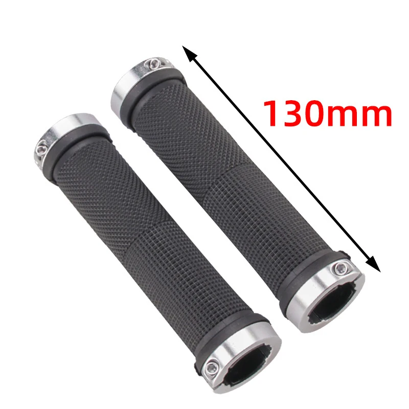 Rubber-MTB-Grips-Alloy-Cuffs-Bilateral-Lock-Handle-Grip-Anti-skid ...