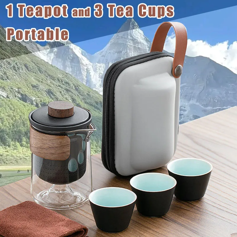 Zen-Teapot-Travel-Portable-Teapot-and-3pcs-Ceramic-Tea-Cup-Set-Kit-with ...