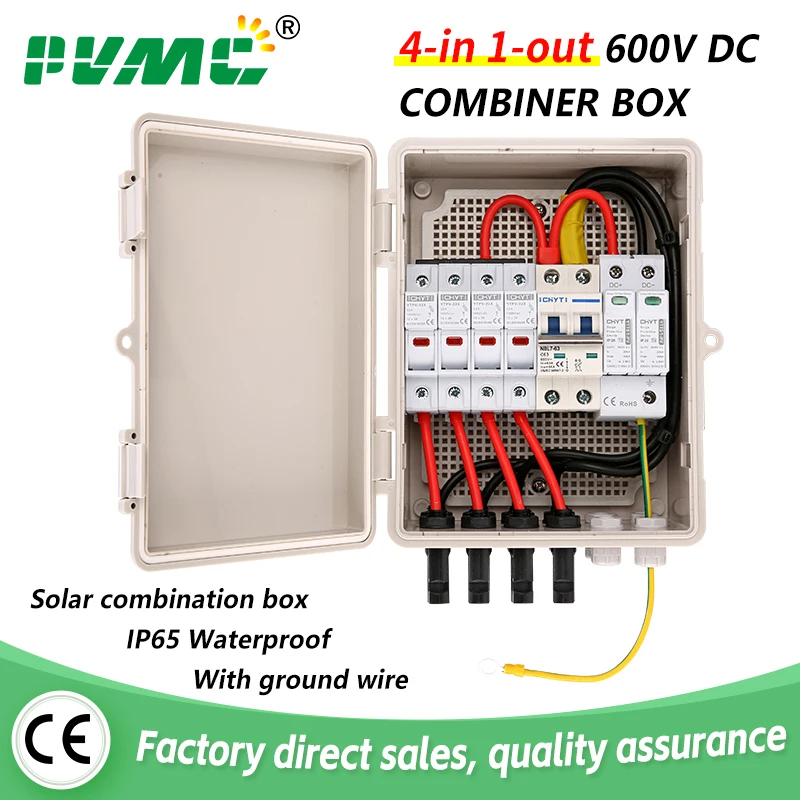 PV-Combiner-Box-for-Solar-Panel-With-600V-Lightning-Protection-4-input ...