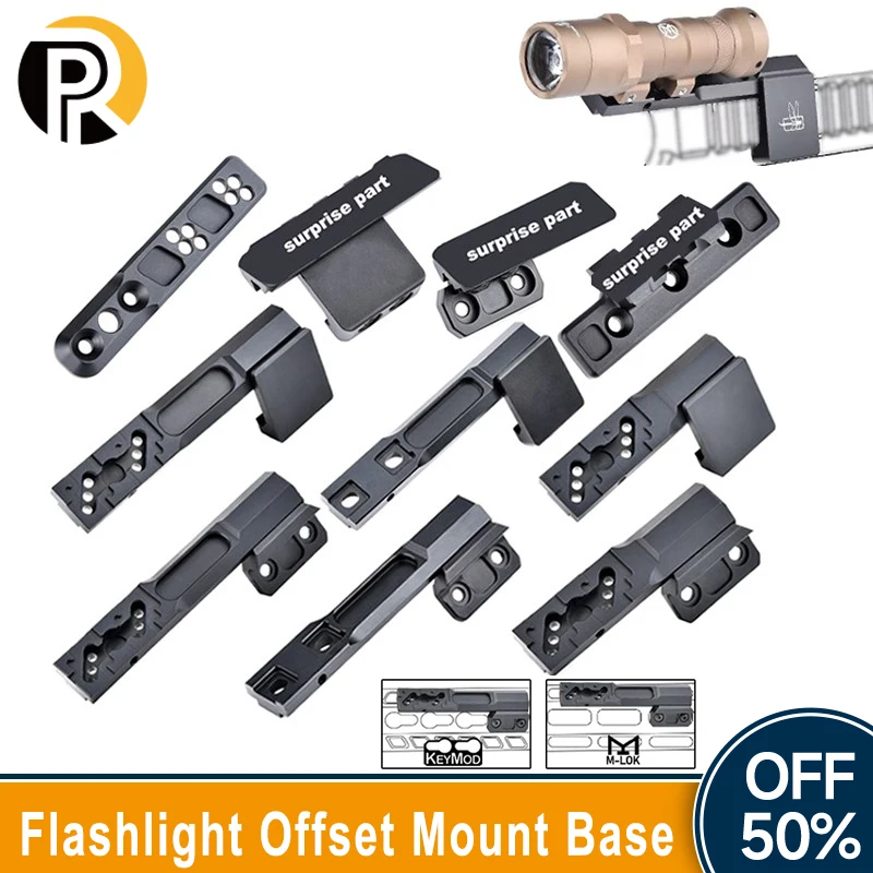 WADSN-Tactical-M300-M600-Flashlight-Offset-Mount-Base-For-PIcatiny-Mlok ...