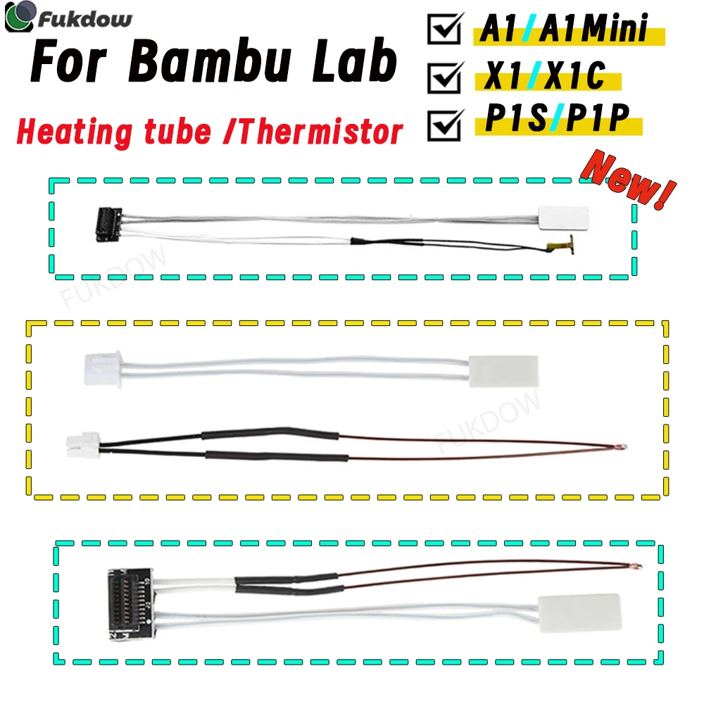 24V 65W For Bambu Lab X1/X1C P1P/P1S A1 mini Thermistor & Ceramic ...