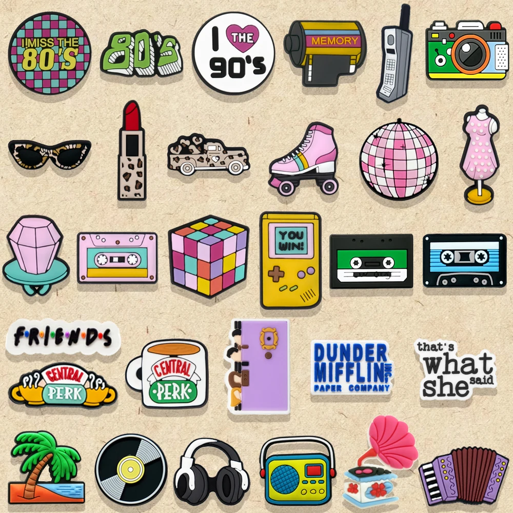 1-30pcs-Vintage-Vibe-Shoe-Charms-Old-School-Shoe-Decorations-Y2K-Pins ...