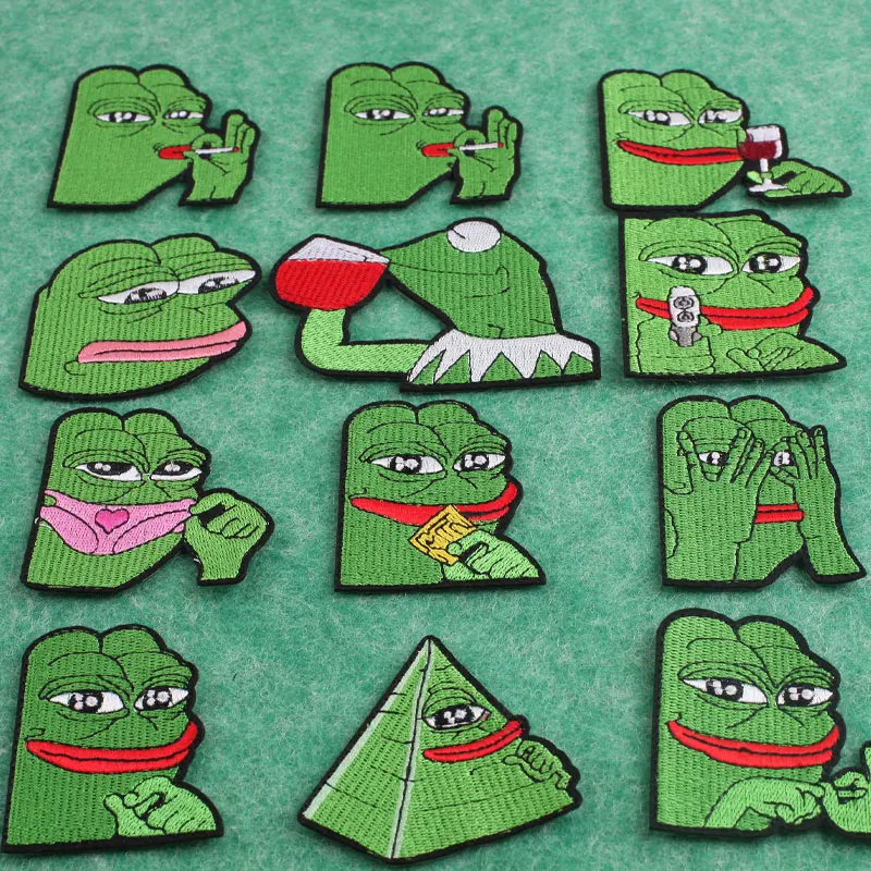 Cartoon Pepe The Frog Meme Embroidered Patch Iron On Cute Frog Patches ...