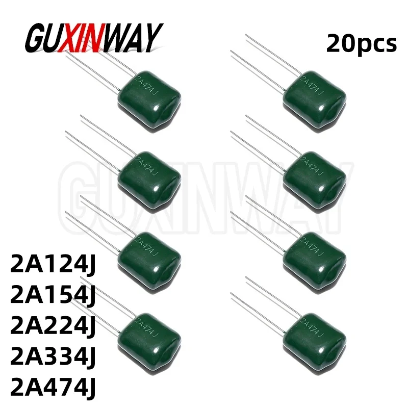 20PCS 100V Polyester Film Capacitor 124 154 224 334 474 2A124J 2A154J ...
