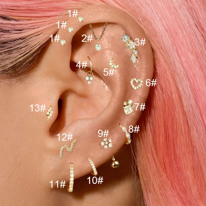 Ear Piercing Rook Heart