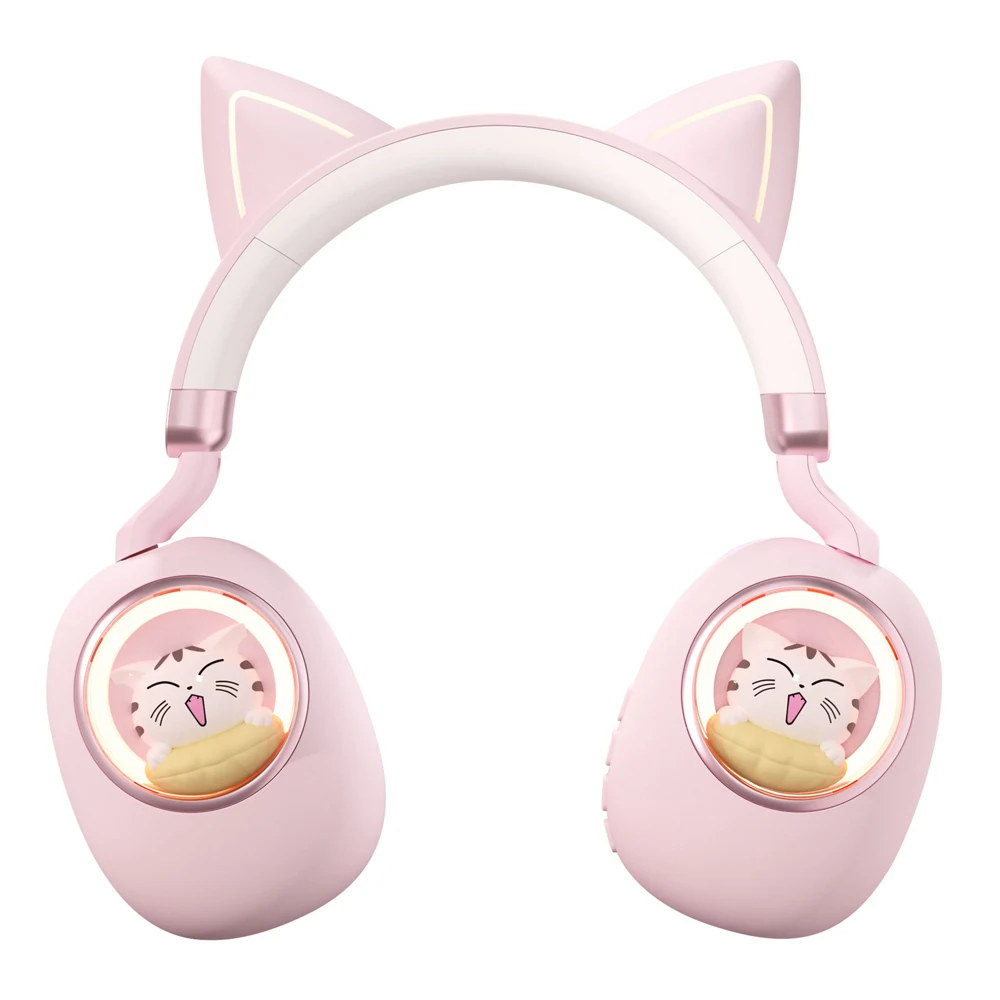 Cute-Cat-Headset-Wireless-Bluetooth-Compatible-Earbuds-HIFI-Headsets ...