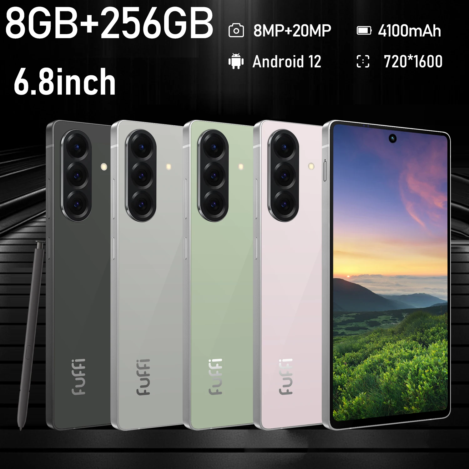 Smartphone Android A56 Pro versión global, 6.8 pulgadas, 12 GB de RAM, 512 GB de ROM, Dual SIM ...