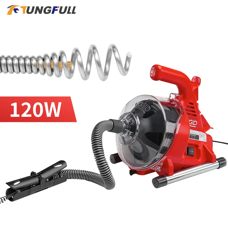 220V-Electric-Sewer-Pipe-Dredging-Machine-19-28MM-Cleaning-Machine-120W ...